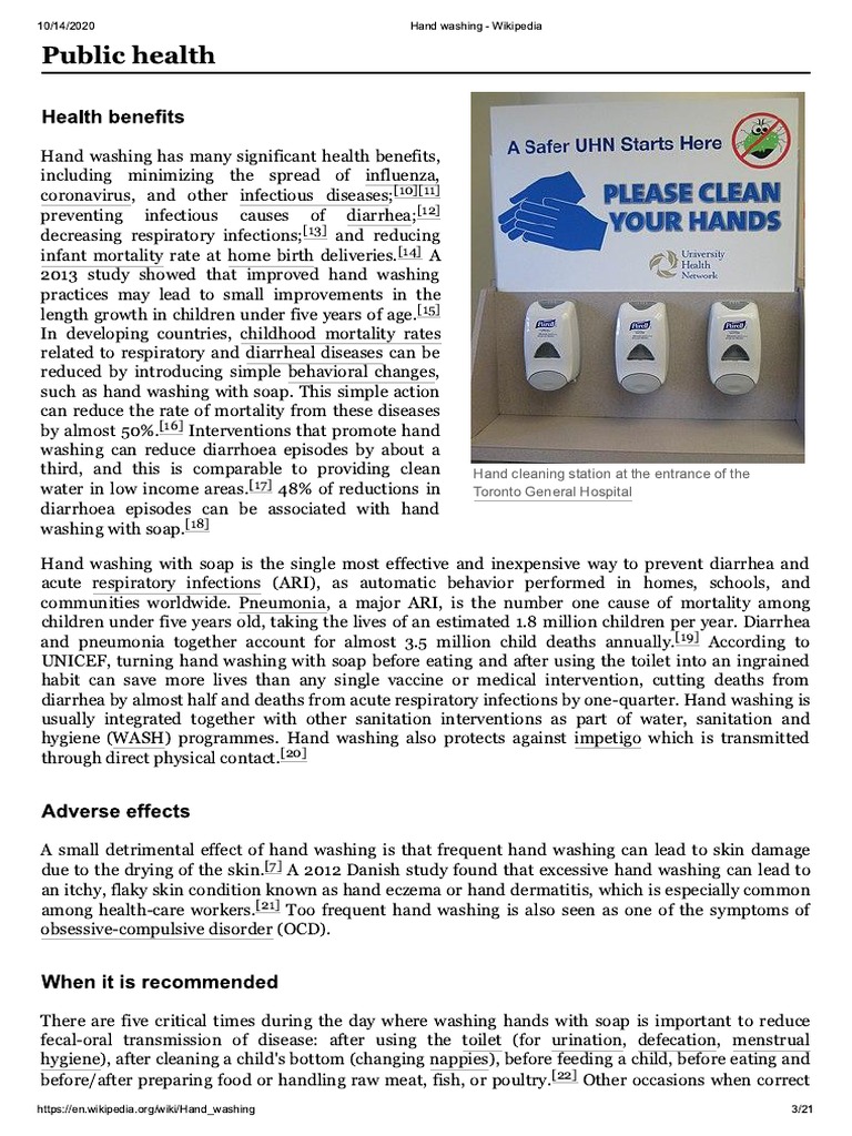 Hand Washing - Wikipedia 3 | PDF | Hygiene | Change Management