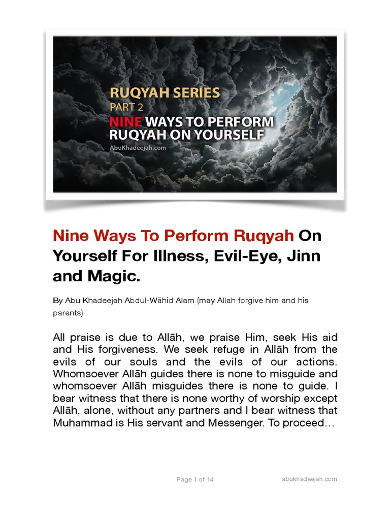 9 Ways To Do Ruqyah Abu Khadeejah PDF | PDF | Quran | Islam