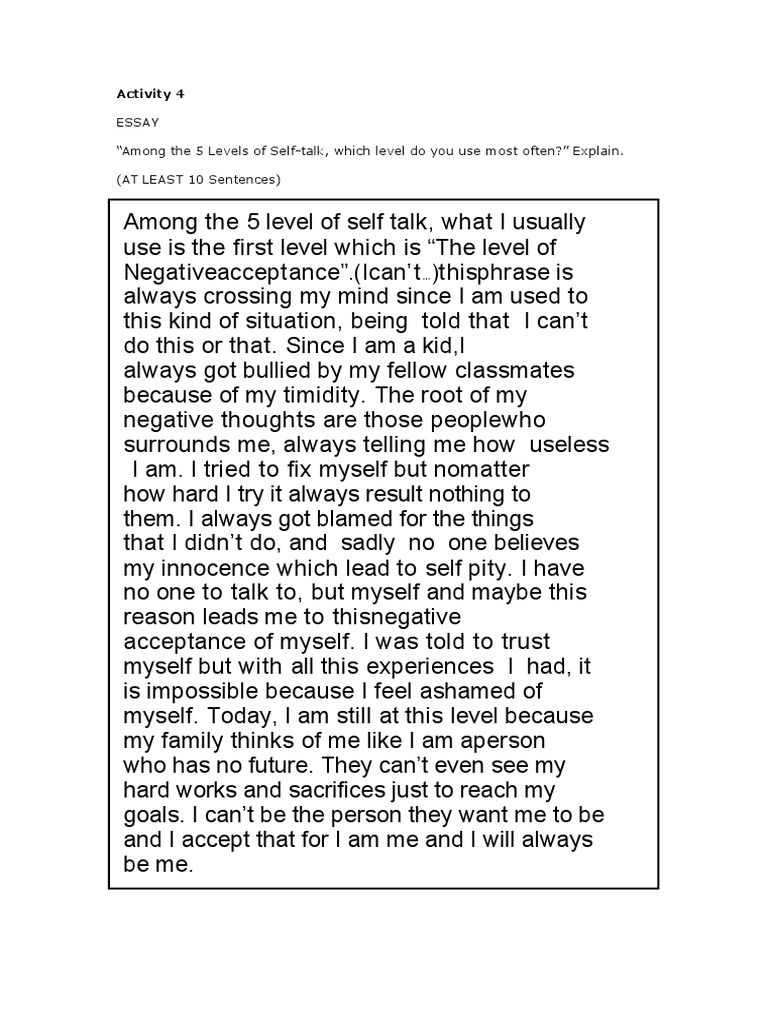 Understanding Negative Self-Talk | PDF