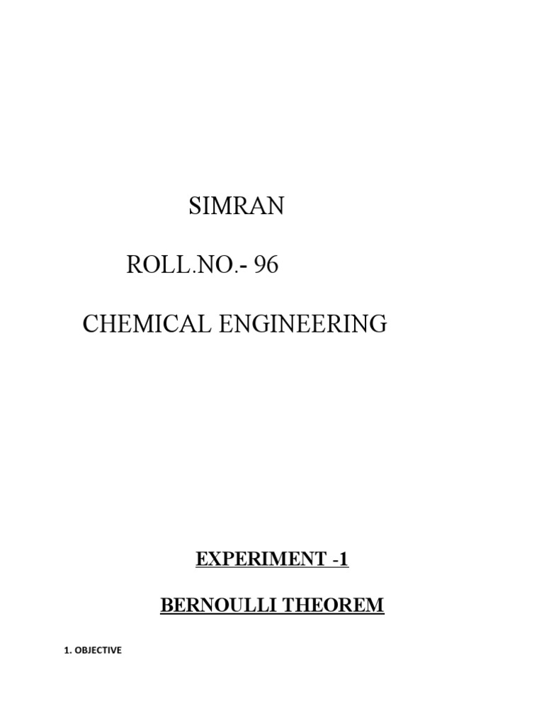 Bernoulli's Experiment | PDF | Fluid Dynamics | Continuum Mechanics