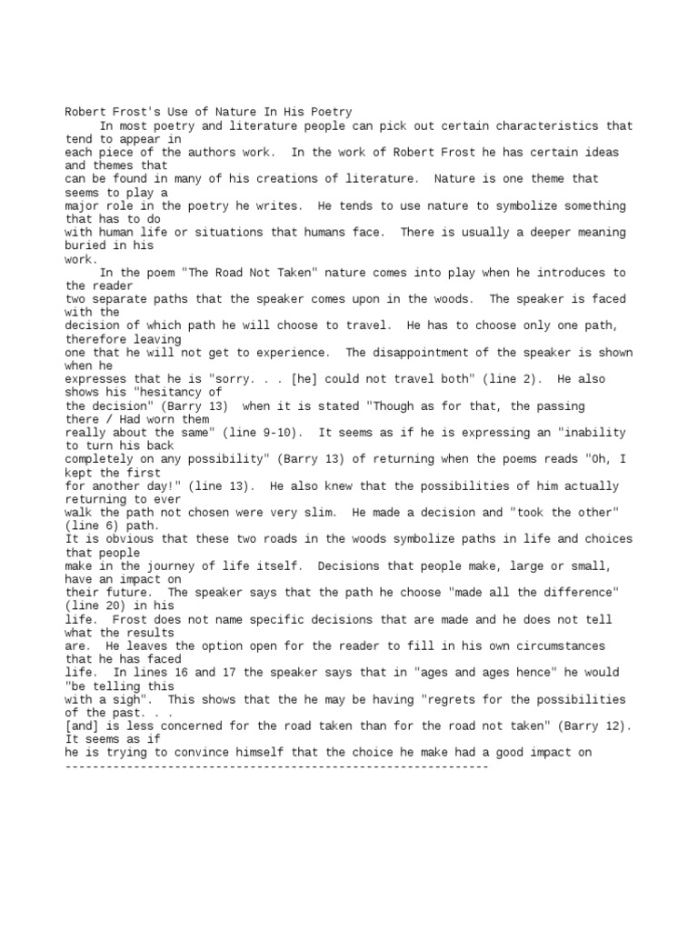 Robert Frosts Use of Nature in Poetry | PDF