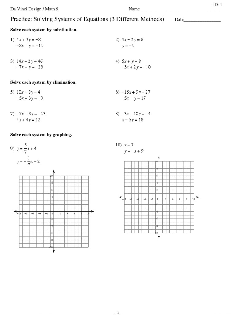 Solving Systems of Equations - 3 Different Methods | PDF | Business ...