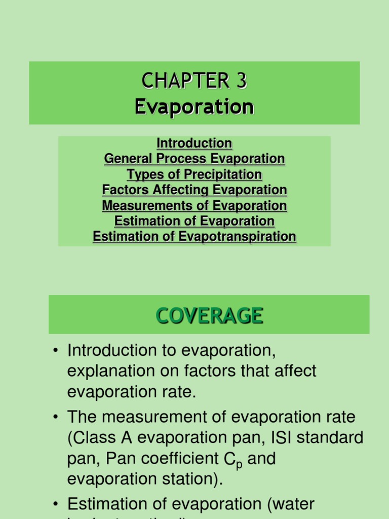 Ecw331 Chapter 03 Final PDF | PDF | Evaporation | Evapotranspiration