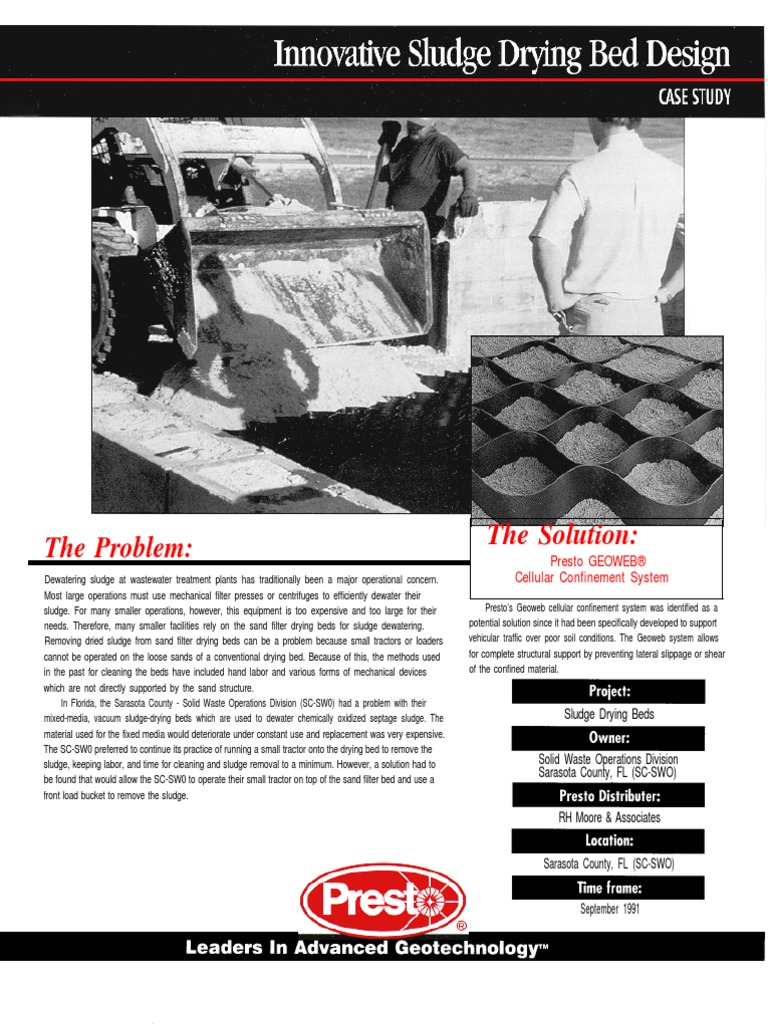 Innovative Sludge Drying Bed Design (Presto) | Filtration | Civil ...