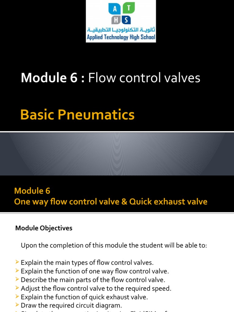 Module 6: Flow Control Valves: Basic Pneumatics | PDF | Valve | Throttle
