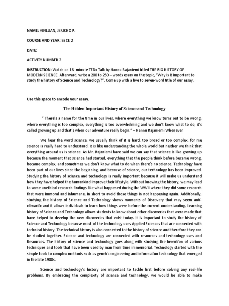 Vinluan, Jericho P. S&T (Activity No. 2) | PDF | History Of Science | Science