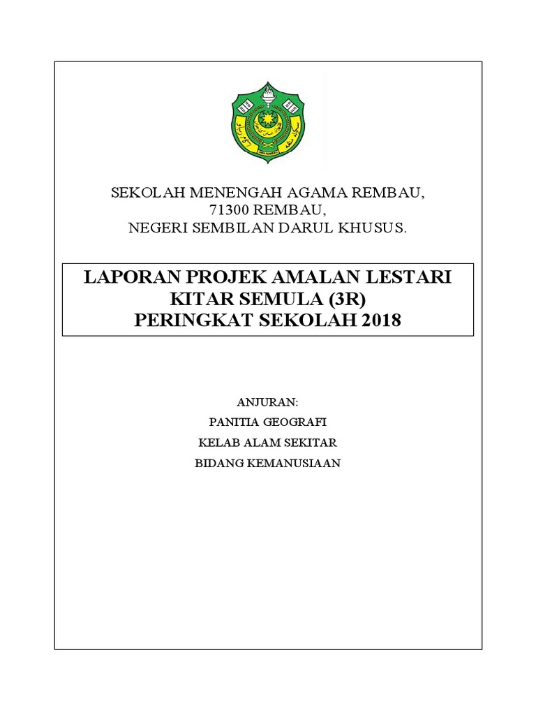 Laporan Program Kitar Semula 3R SMAR 2018 | PDF