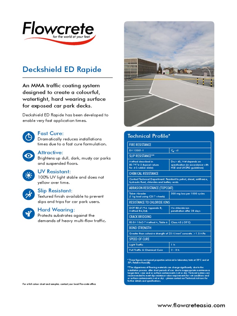 Flowcrete Asia Deckshield Ed Rapide May2020 Tds | PDF | Materials | Industrial Processes
