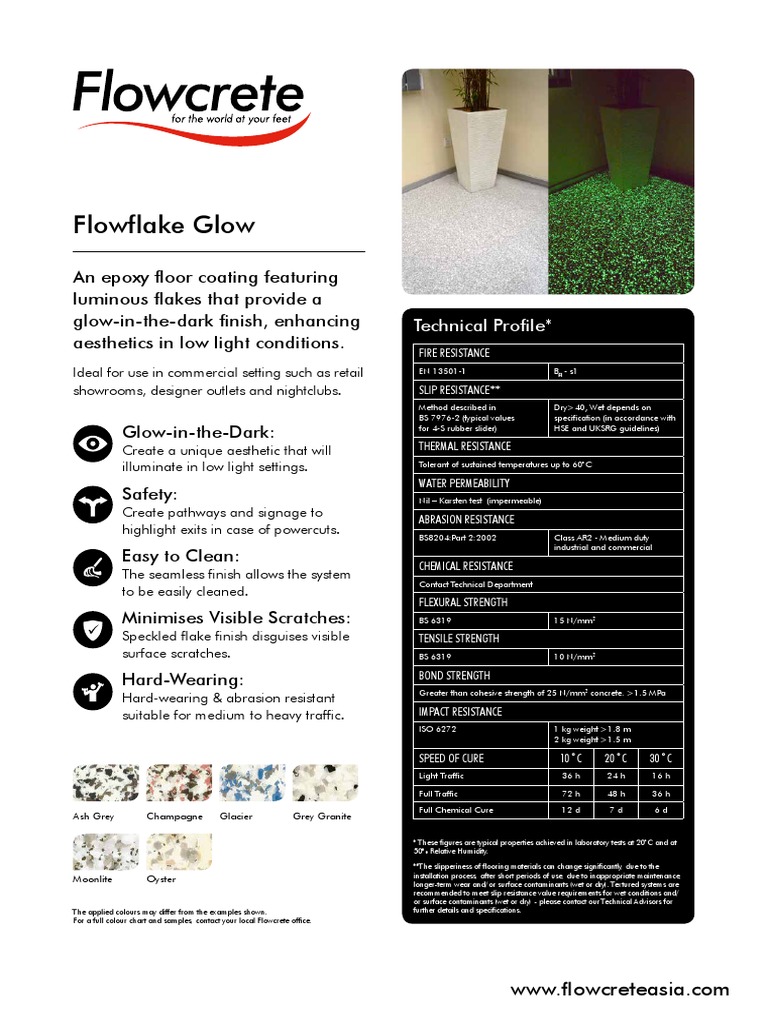 Flowcrete Asia System Data Sheet Flowflake Glow | PDF | Building ...