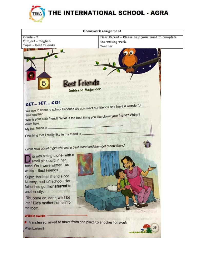 Best Friends Writing Assignment for Grade 3 | PDF | Home & Garden