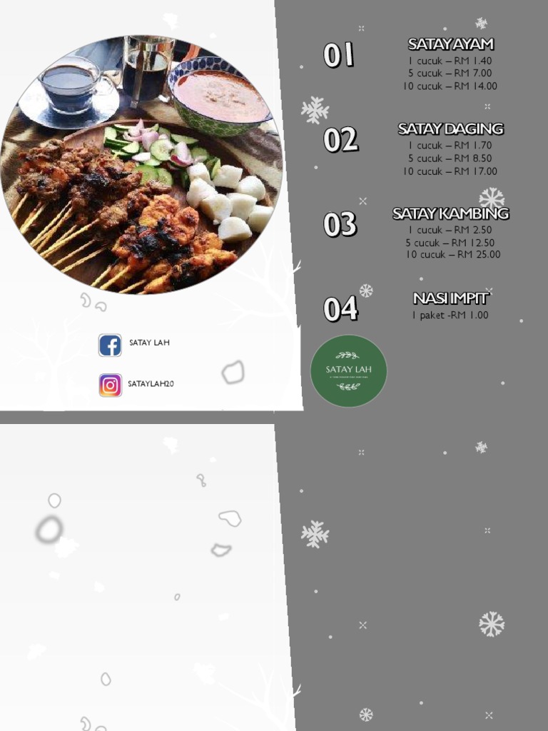 Satay Lah Menu | PDF