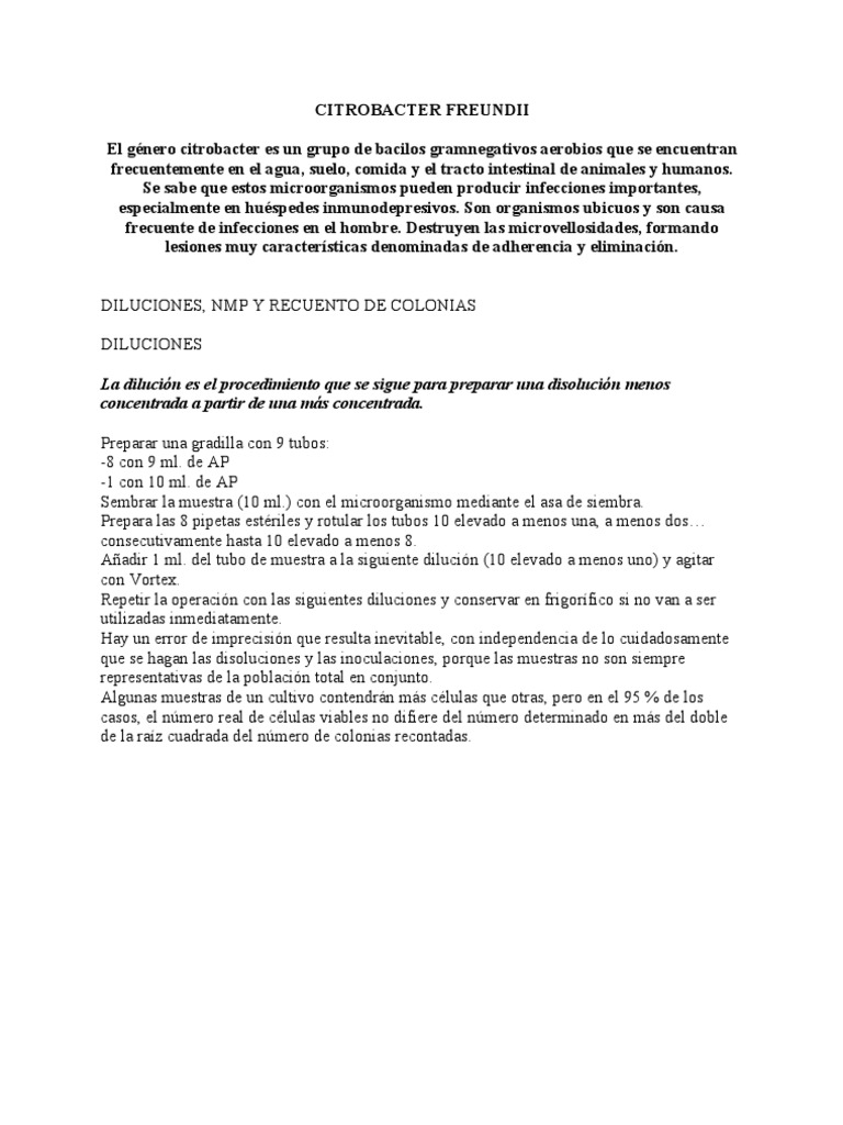 Citrobacter Freundii | PDF | Microbiología | Biología