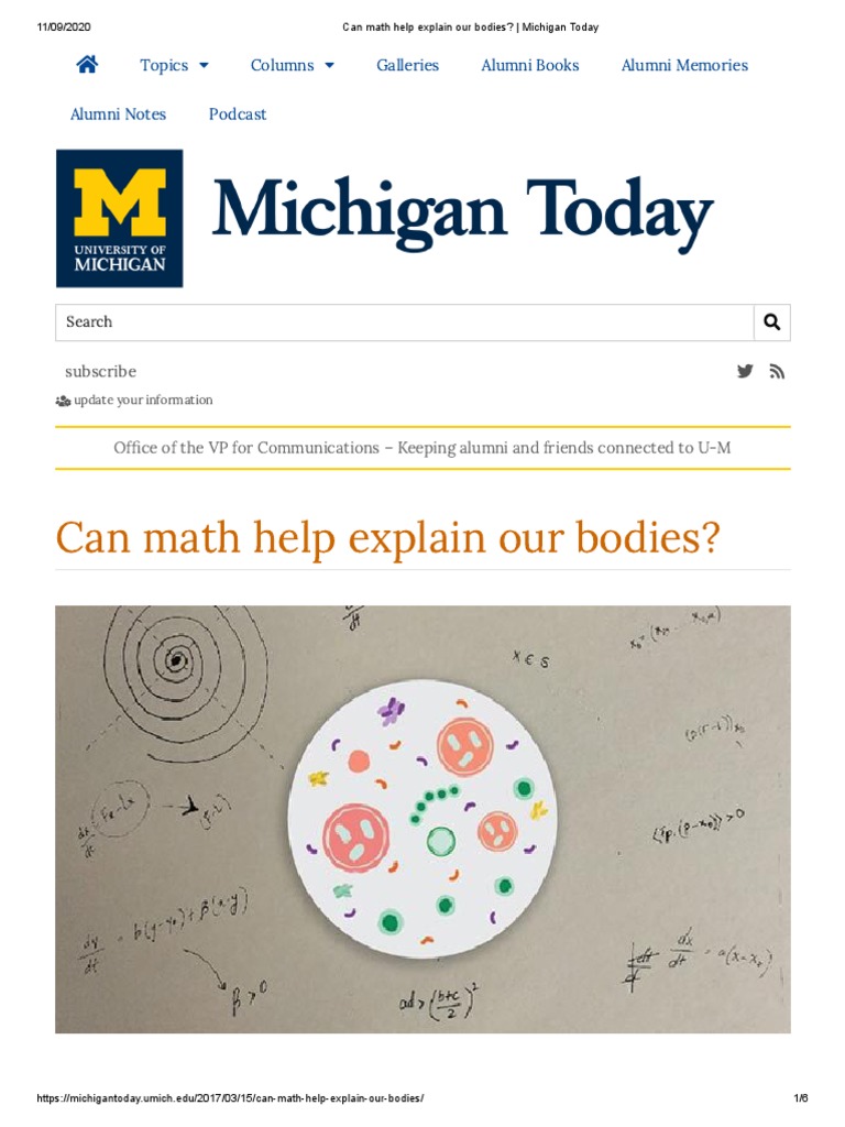 Can Math Help Explain Our Bodies - Michigan Today | PDF | Gene ...