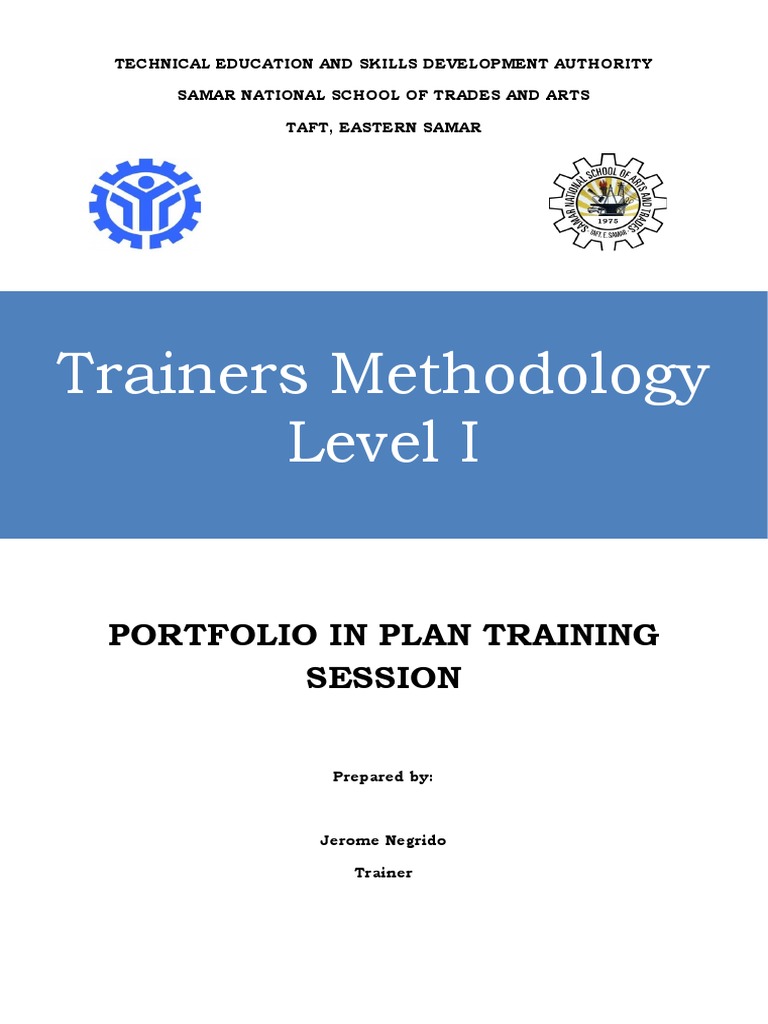 Trainers Methodology Level I: Portfolio in Plan Training Session | PDF