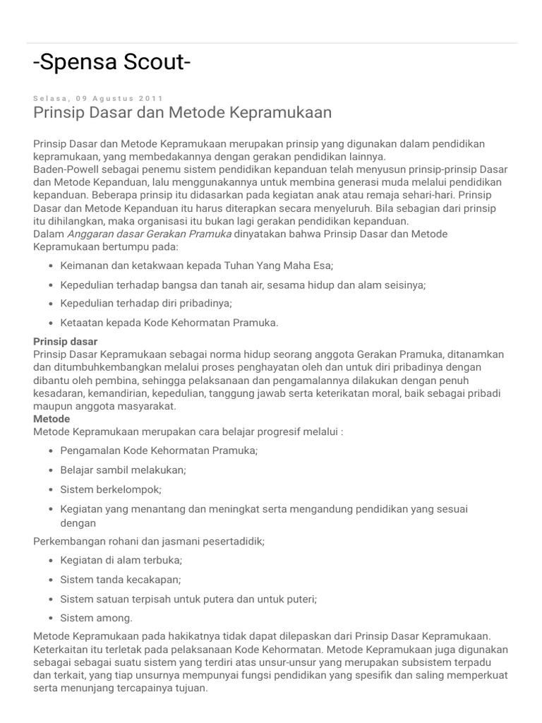 Prinsip Dasar Dan Metode Kepramukaan Pdf 