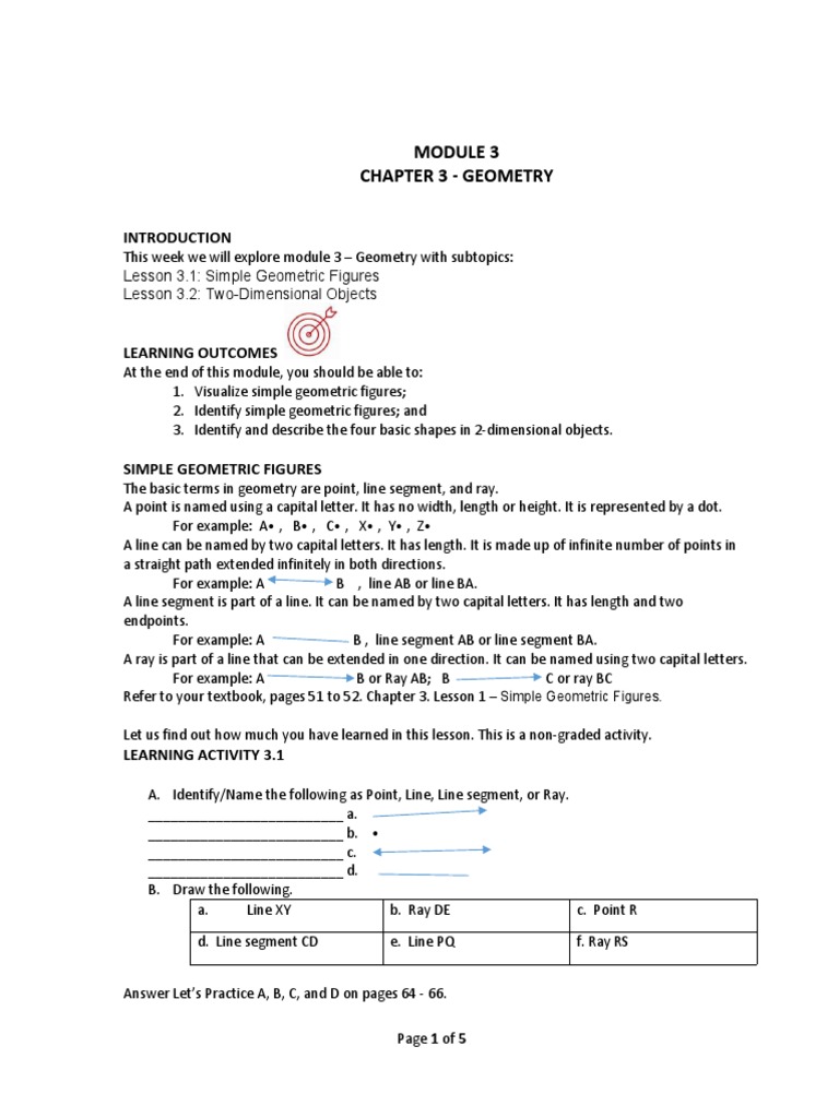 Chapter 3 - Geometry: Simple Geometric Figures | PDF | Rectangle | Shape