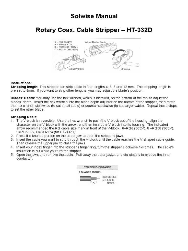 Coaxial Cable Stripper Instructions | PDF | Teaching Methods ...