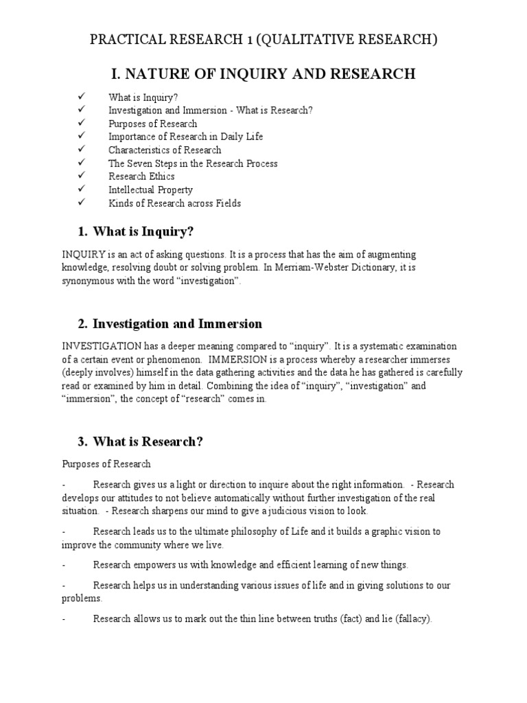 Module 1 Nature of Inquiry and Research | PDF | Intellectual Property ...
