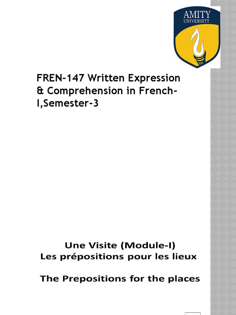 Prépositions de lieu en français | PDF | Langues