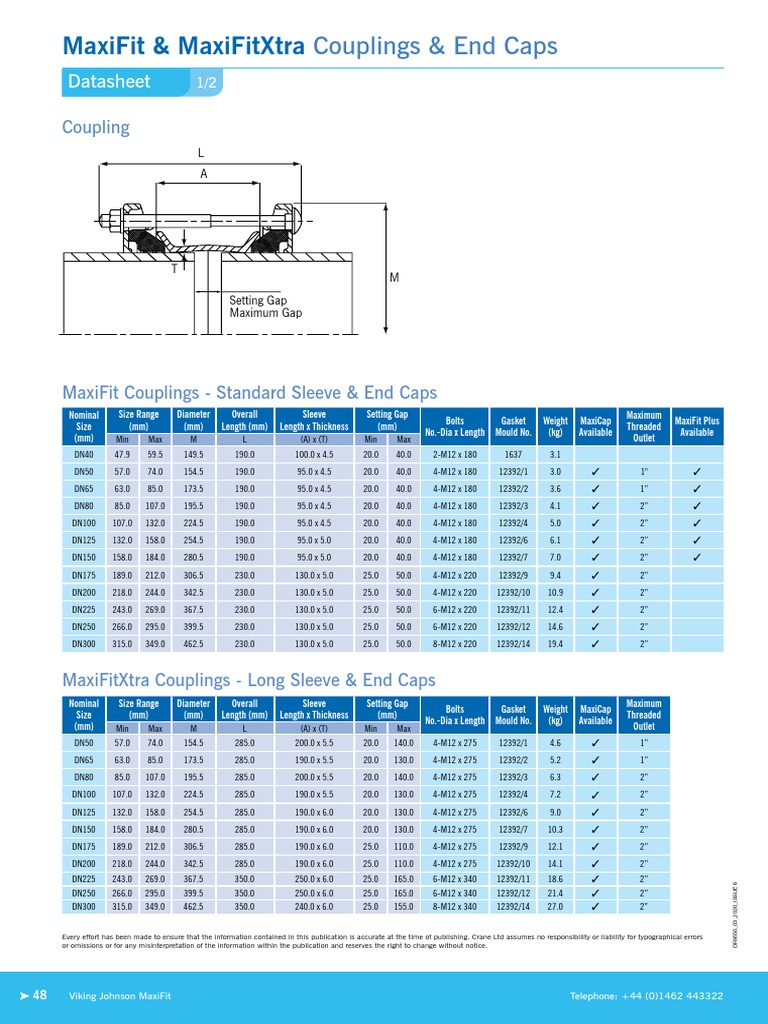 Maxifit & Maxifitxtra: Couplings & End Caps | PDF | Pipe (Fluid ...