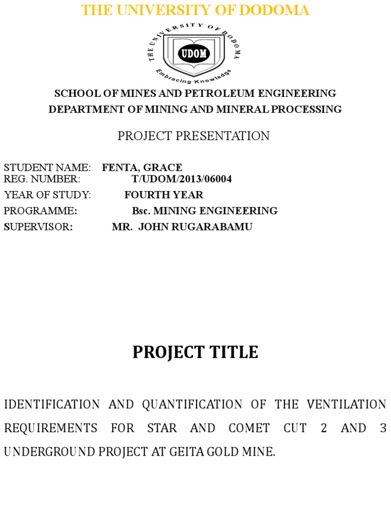 Project Presentation: School of Mines and Petroleum Engineering ...