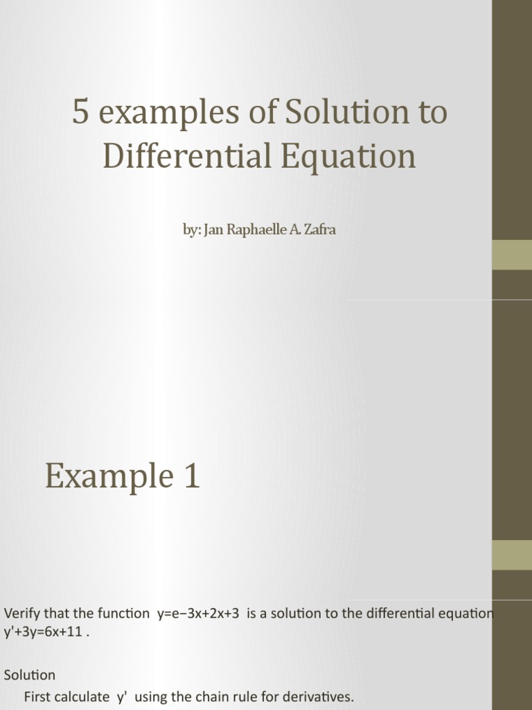Differential Equations 5 Solutions Pdf Teaching Methods Materials