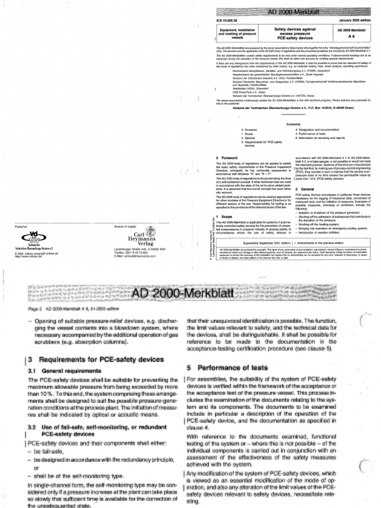 AD 2000-Merkblatt A 6 Ed.2003 | PDF