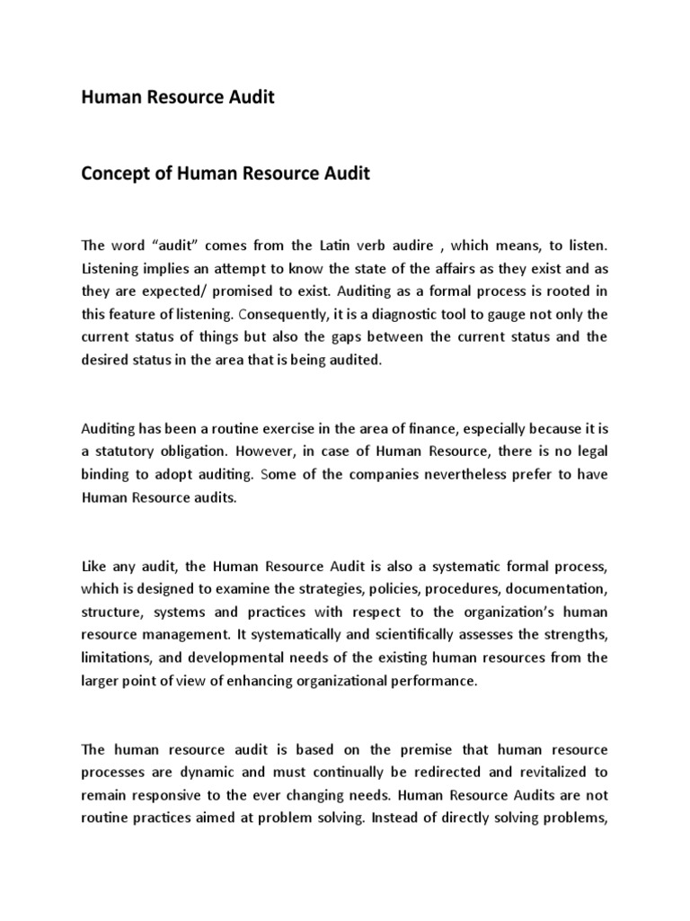 HR Audit | PDF | Human Resources | Human Resource Management