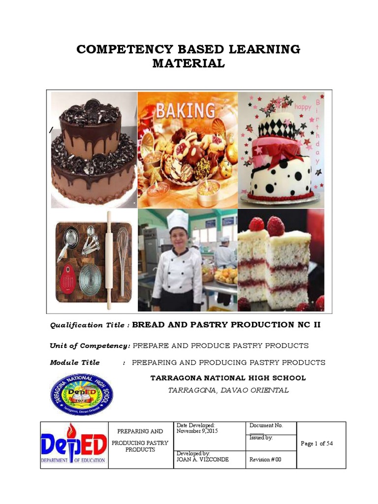 Pastry Production Training Module NC II | PDF | Cakes | Custard