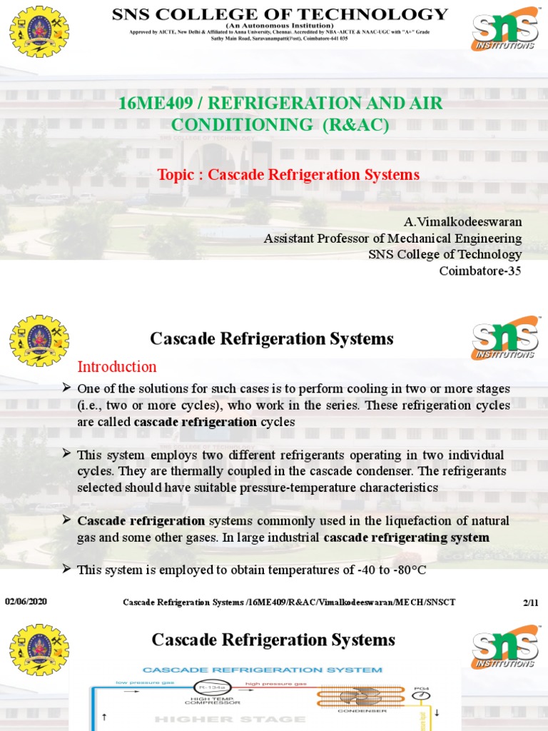 Overview of Cascade Refrigeration Systems | PDF | Refrigeration ...
