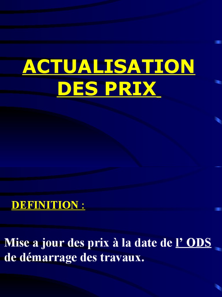 Actualisation et Révision des Prix 2024 | PDF