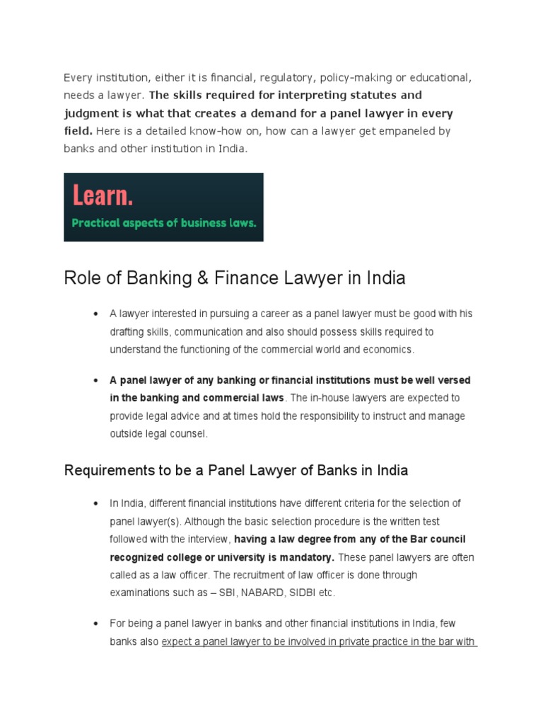 Banking | PDF | Advocate | Lawyer