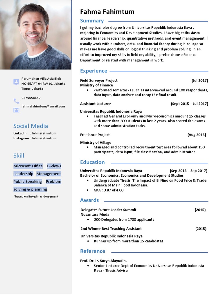 CV Template Oleh Alia Noor Anoviar - Edisi II | PDF | Economics | Behavior Modification