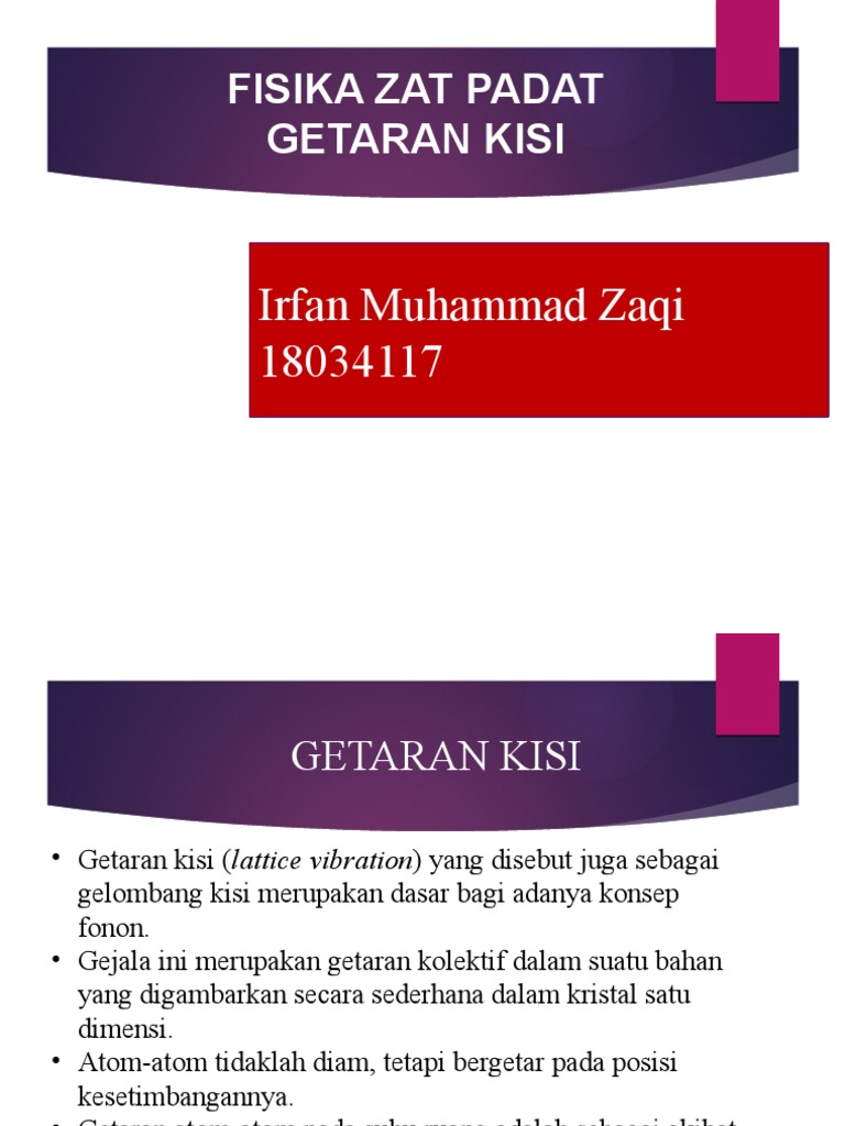 Irfan Muhammad Zaqi 18034117 PPT GETARAN KISI | PDF