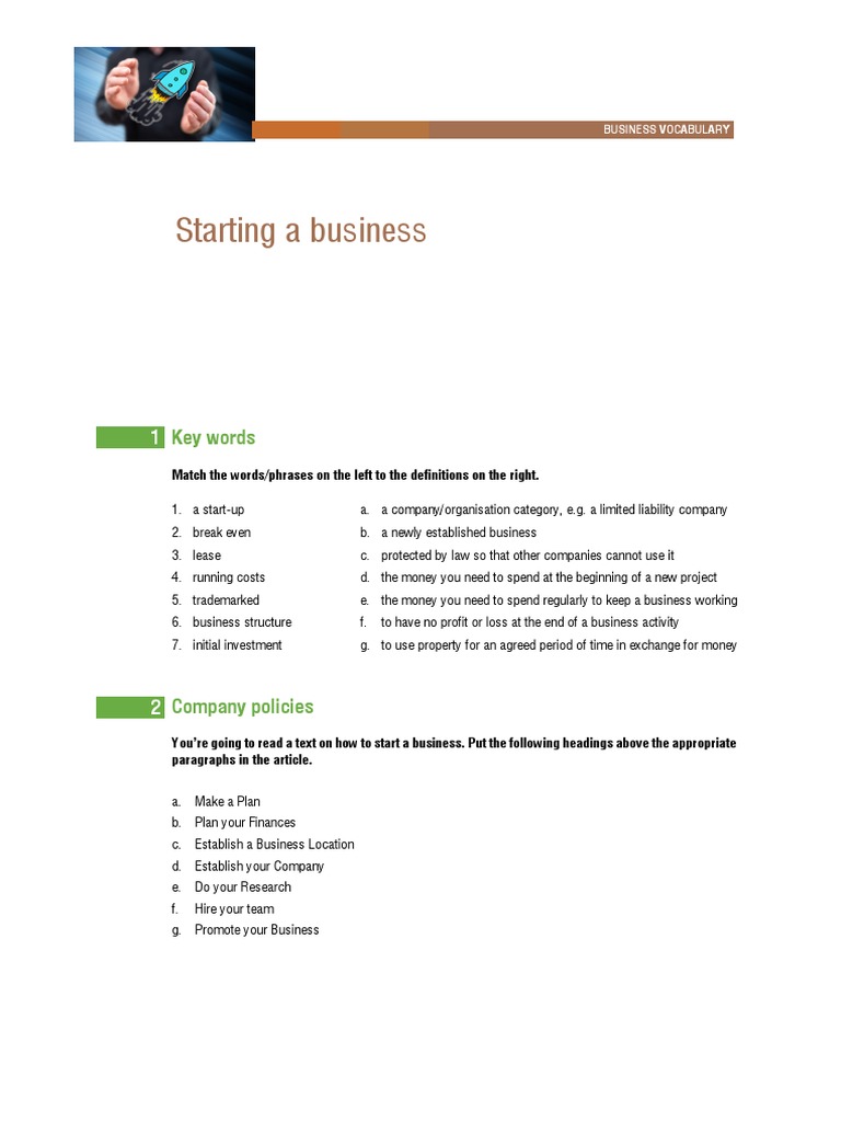 Starting A Business Worksheet | PDF | Startup Company | Small Business ...