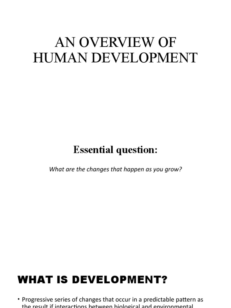 An Overview of Human Development | PDF | Developmental Psychology ...