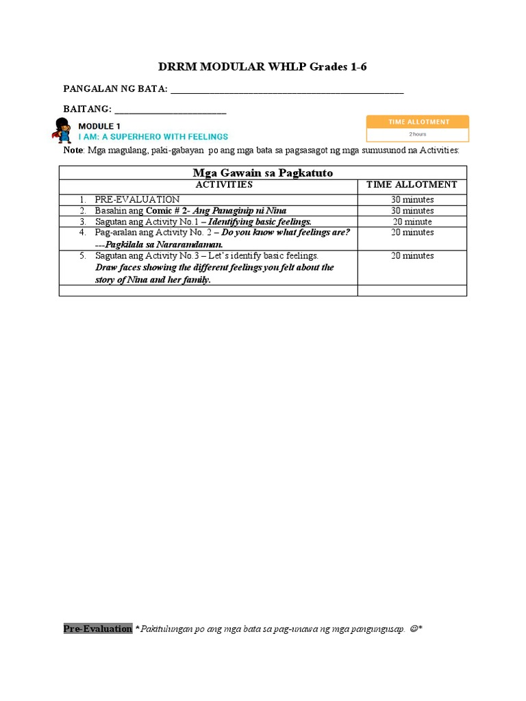 Drrm Module Activities And Simple Whlp Pdf