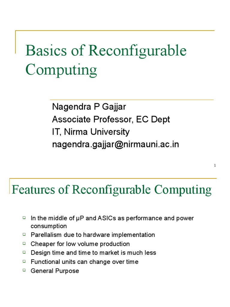 Reconfigurable Computing | PDF | Field Programmable Gate Array | Digital Signal Processing
