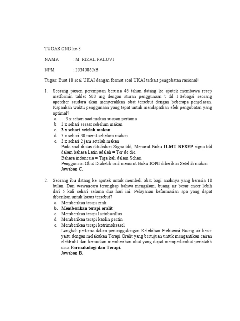 TUGAS CND Ke-3 M. RIZAL FALUVI (20340062) | PDF | Kesehatan Holistik