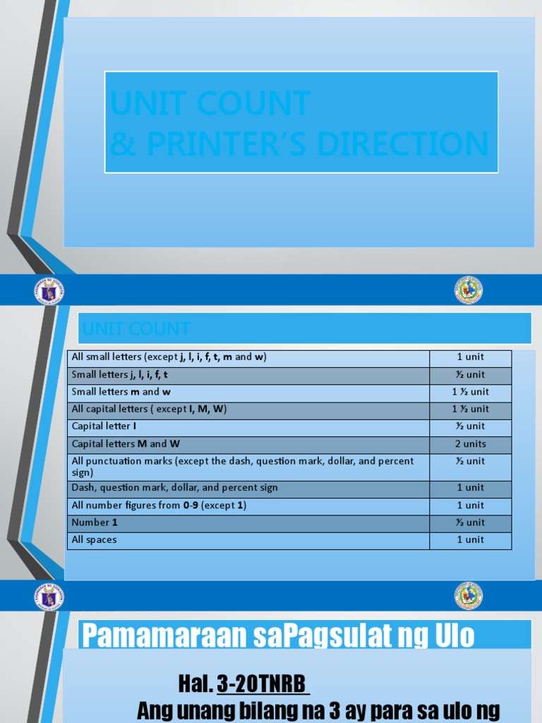 Lecture in Copyreading & Headline Writing - Unit Count and Printer's ...