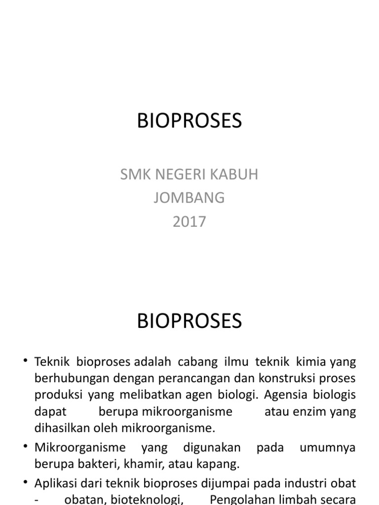 BIOPROSES | PDF | Teknologi & Rekayasa