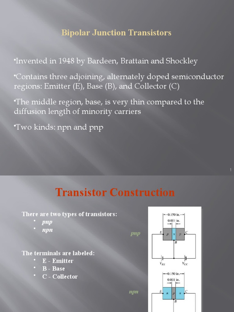 Bipolar Junction Transistors | PDF | Bipolar Junction Transistor ...
