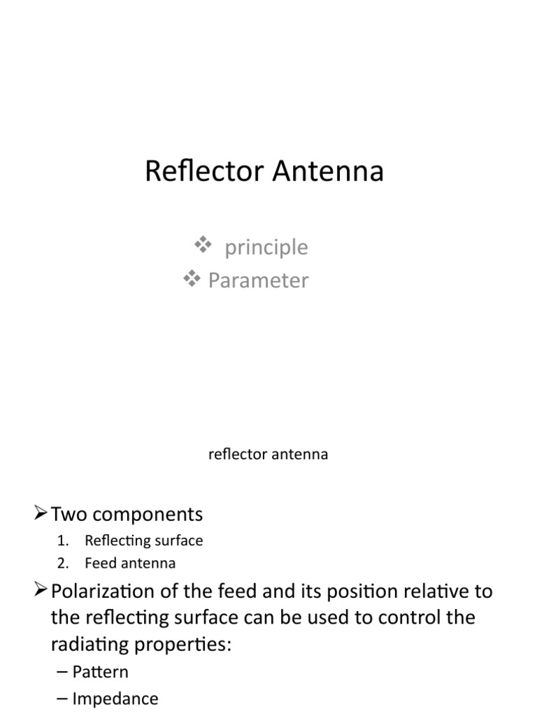 Principle For Refelector Antenna | PDF