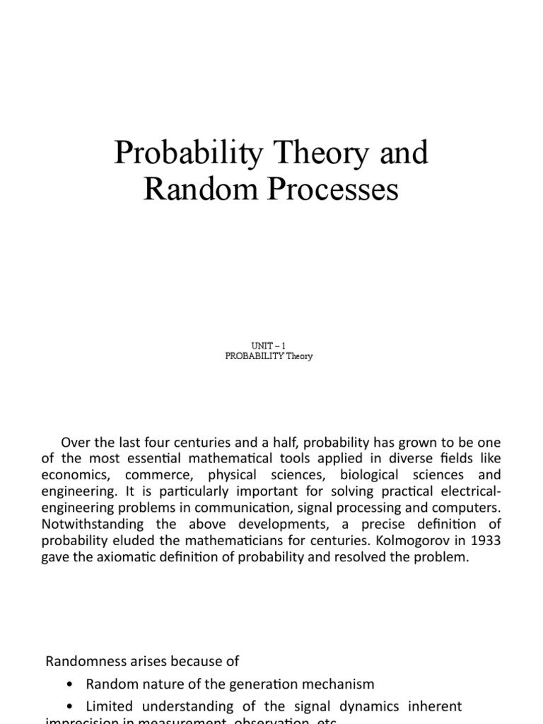 Probability Theory and Random Processes | PDF | Set (Mathematics ...