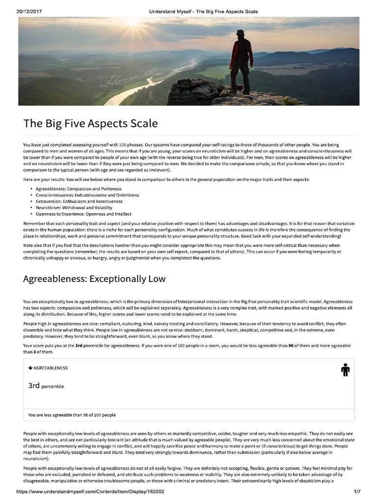 The Big Five Aspects Scale PDF | PDF