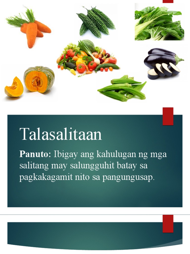 Aralin 1 - Nagtalo Ang Mga Gulay | PDF