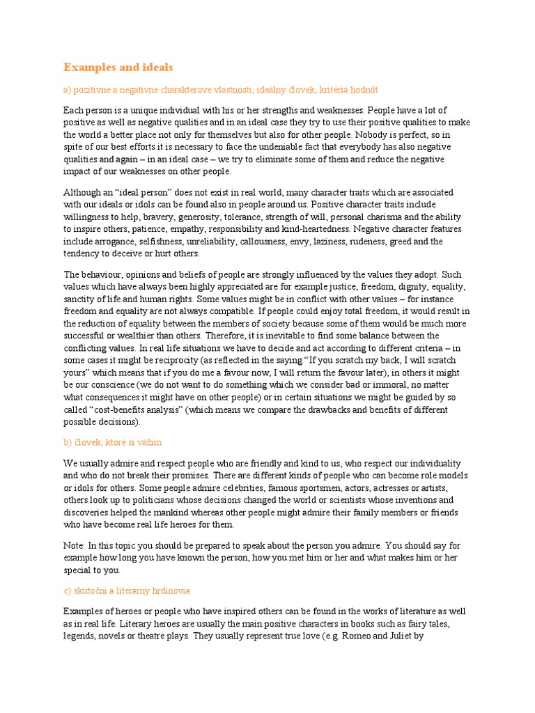 22 - Examples and Ideals | PDF | Hero | Value (Ethics)