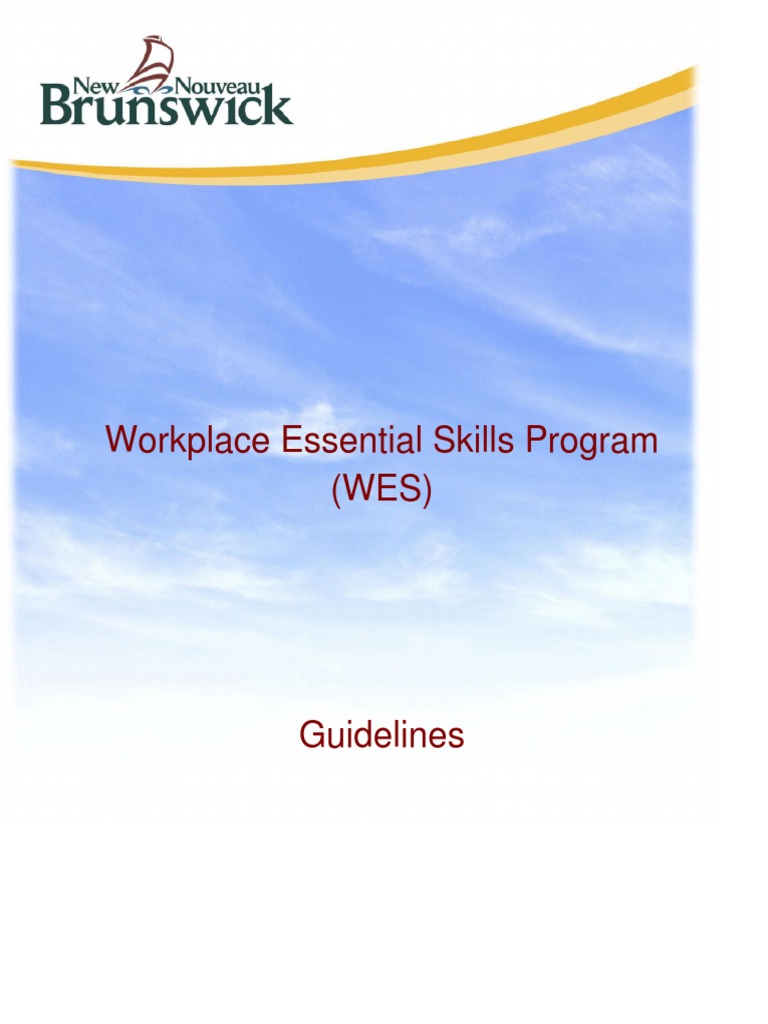 Workplace Essential Skills Program (WES) | PDF | Apprenticeship ...