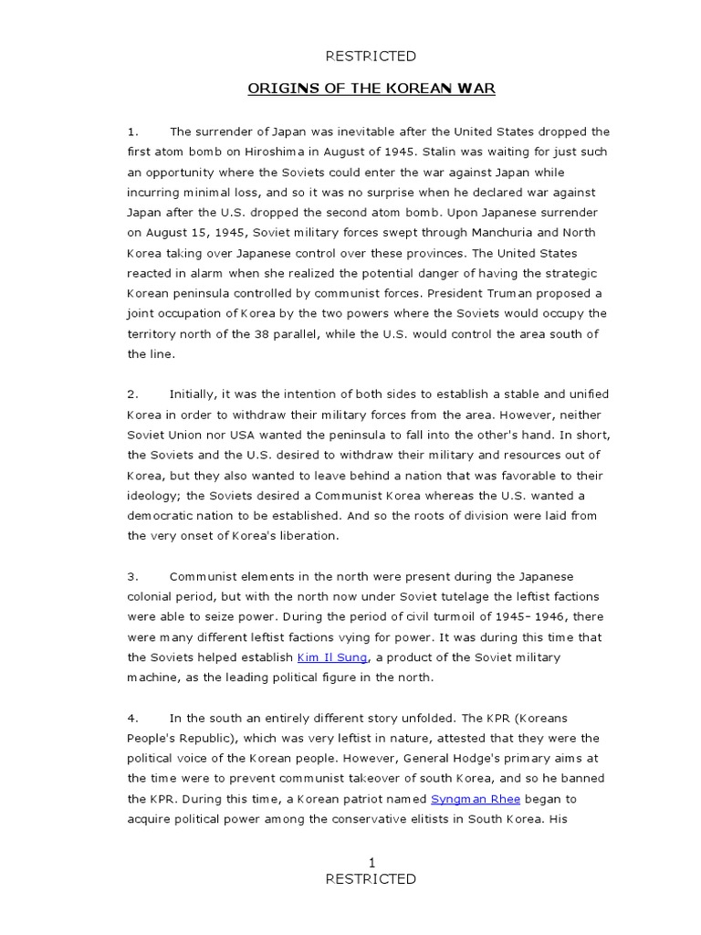 Korean War Background | PDF | Empire Of Japan | Korea