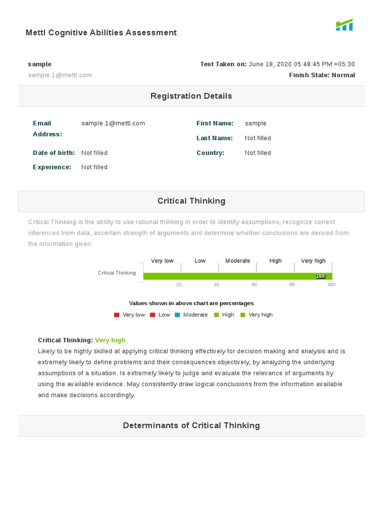 Mettl Cognitive Abilities Assessment Sample | PDF | Critical Thinking ...